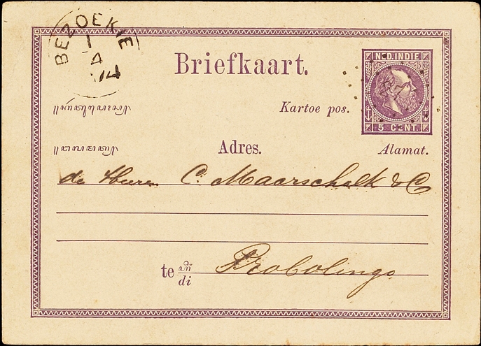 Puntstempels op poststukken Nederlands Indie